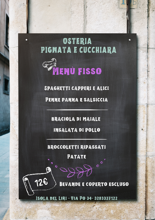 Menu fisso :: Osteria Pignata e Cucchiara